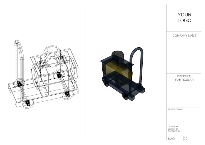 Make an air compressor draw in autocad by Aulizari | Fiverr