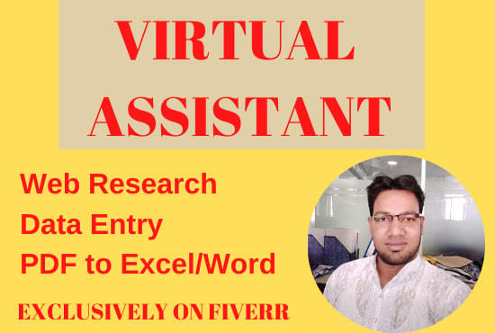 Be your trusted virtual assistant, web research, data entry, by ...