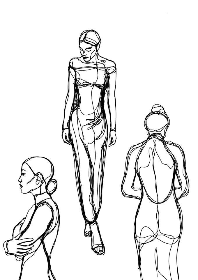 Create a unique line drawing in digital or paper by Anastasiaart7 | Fiverr