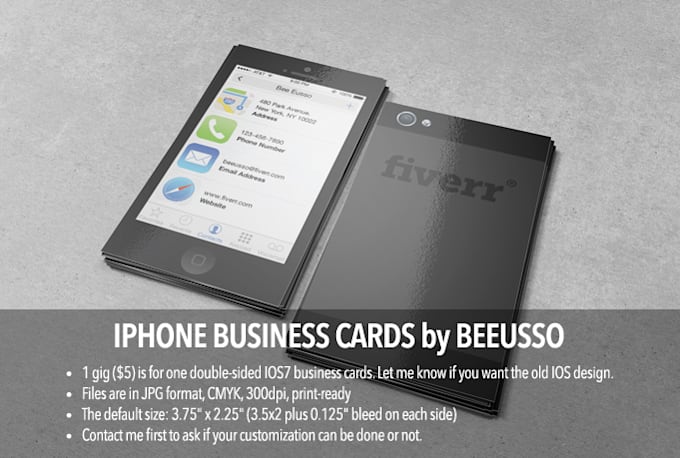 Create personalized iphone themed business cards by Beeusso | Fiverr