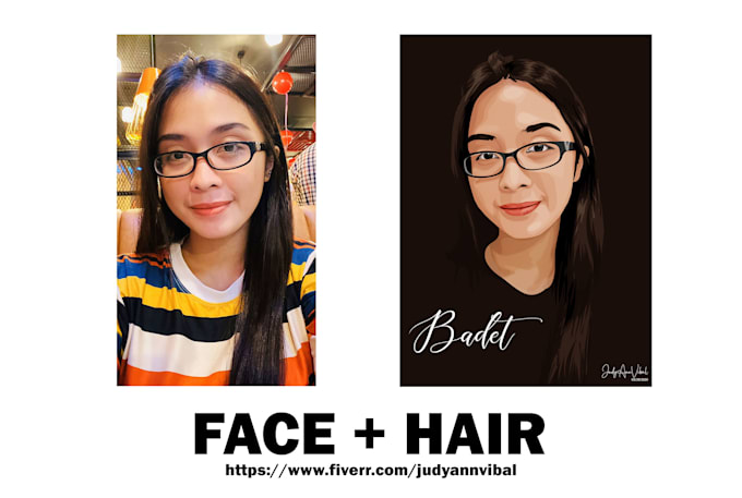 Turn your picture into cartoon vector portrait illustration by ...