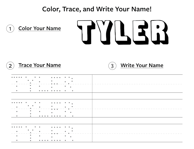 Create personalized children name worksheets by Sk4blink | Fiverr