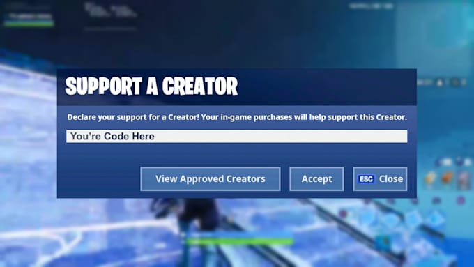 Fortnite support a creator pop up by Wolfkinq | Fiverr
