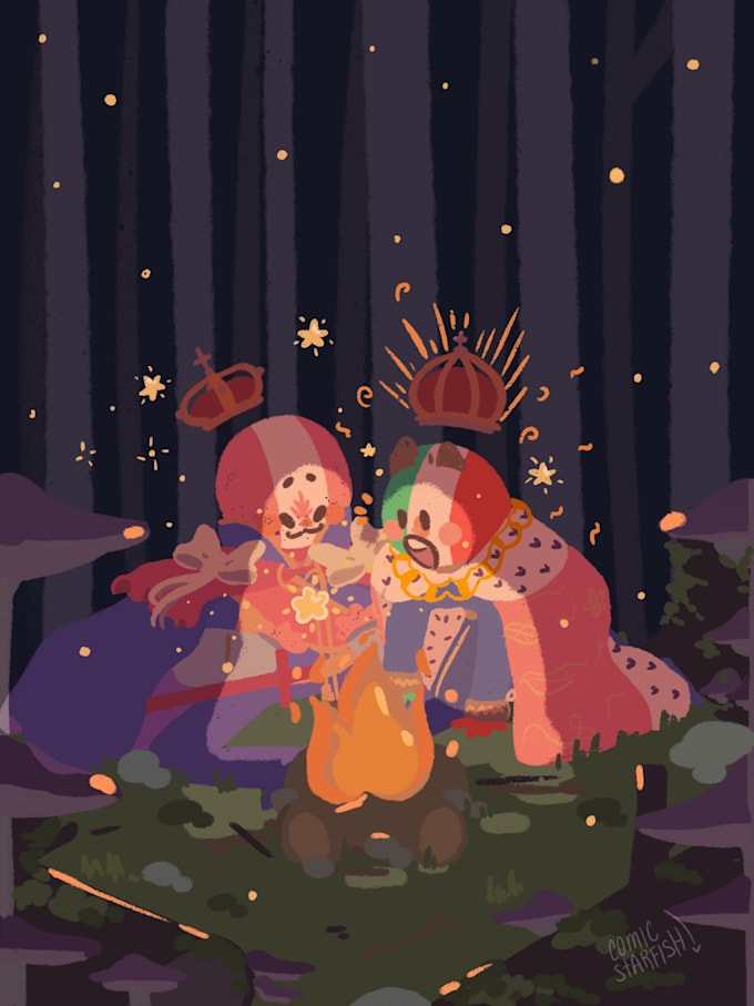 Draw anything you wish in cute lineless forms by Comicstarfish | Fiverr