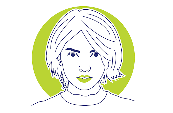 Draw minimalist flat line art avatar, portrait illustration by ...