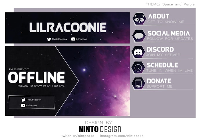 Design a pretty twitch layout by Nintodesign | Fiverr