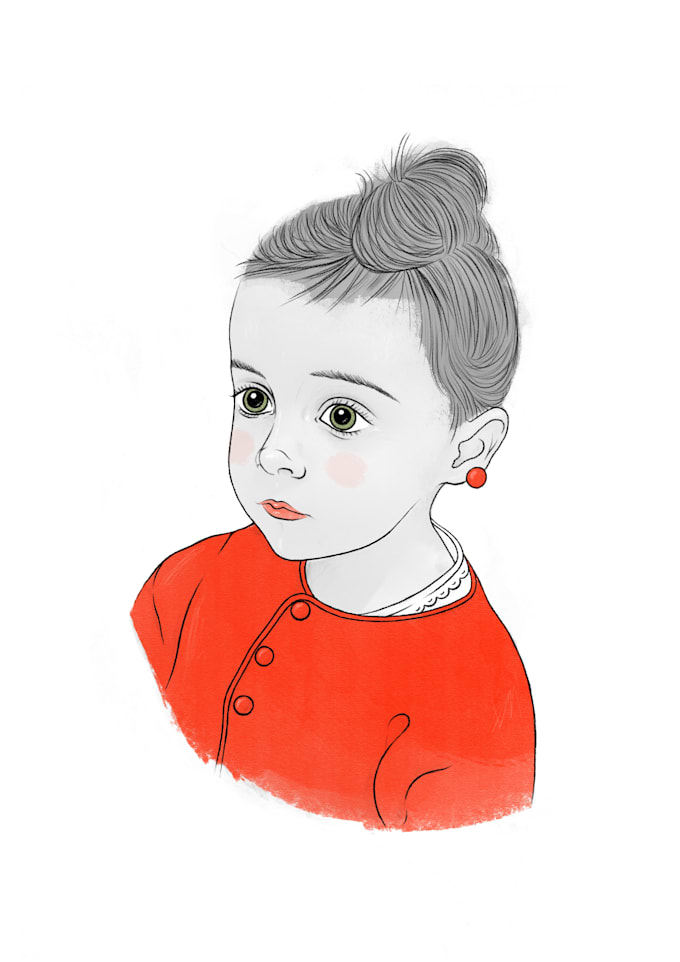 Portrait in a simple and delicate style by Catibodimer | Fiverr