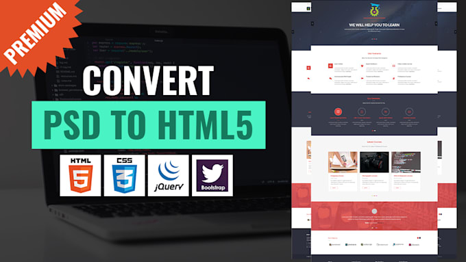 Convert psd to html responsive by Webdesignerfx | Fiverr