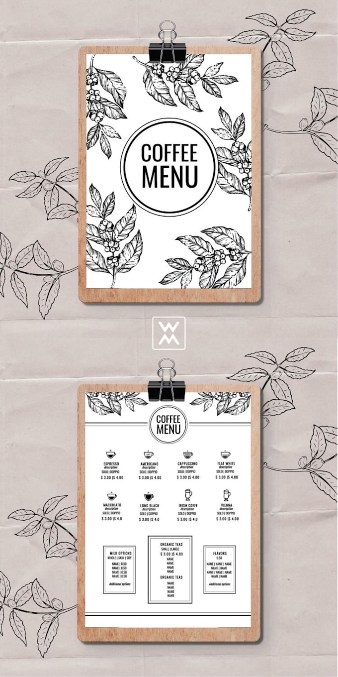 Make you a aesthetic and classy café menus by Karlachariz | Fiverr