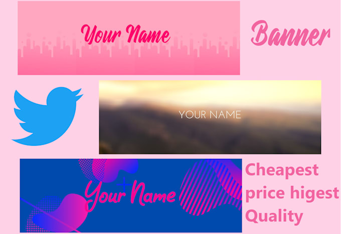 Design your twitter banner for you or your brand by Melssgrinn | Fiverr