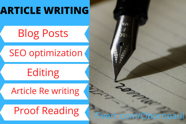 Create an engaging and unique article for you by Pauloboro | Fiverr