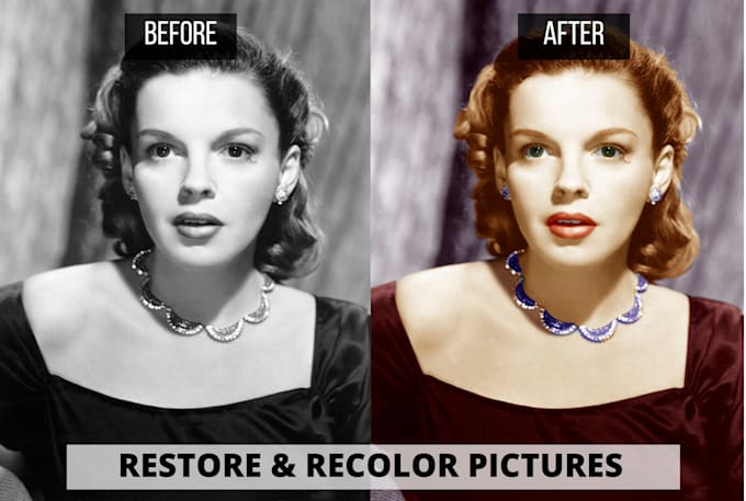 Photoshop edit to recolor and restore images, color correct by ...