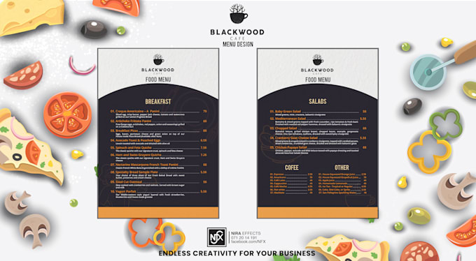 Do creative hotel,food,restaurant menu designs by Niraeffects | Fiverr