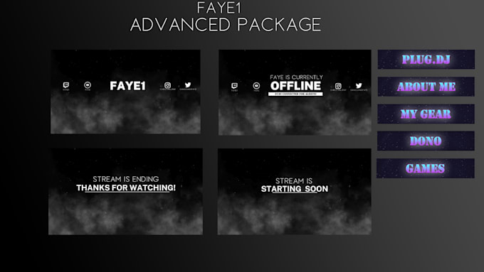 Design twitch overlay, offline screen, panels, etc by Cnklfaye | Fiverr