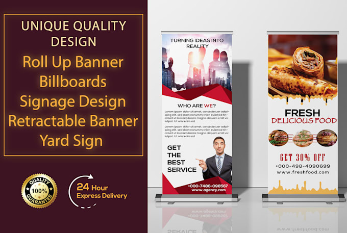 Design retractable roll up banner, billboards, signage by Labonno_k ...