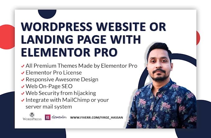 Build wordpress landing page with elementor pro or divi by Firoz_hassan | Fiverr