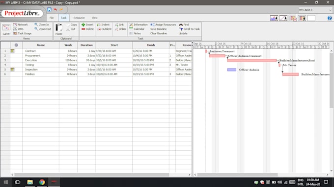 Schedule wbs resouces in projectlibre by Usama447 | Fiverr