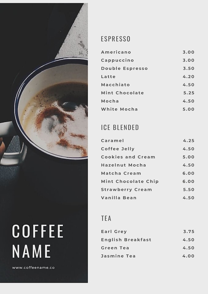 Design an amazing food menu, any kind of menu design by Hamzael_07 | Fiverr