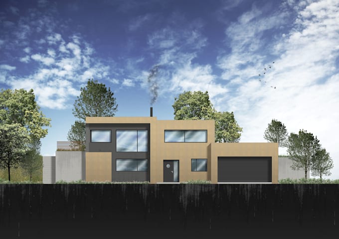 Render your 2d architectural drawings in photoshop by Minstemann | Fiverr