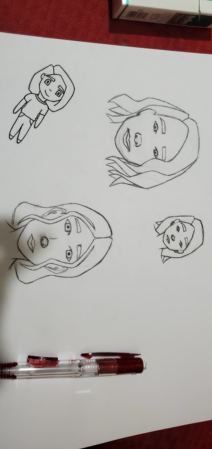 Draw semi realistic faces or chibi characters by Themarthaful | Fiverr