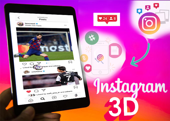 Create 3d instagram posts for you by Simonares | Fiverr