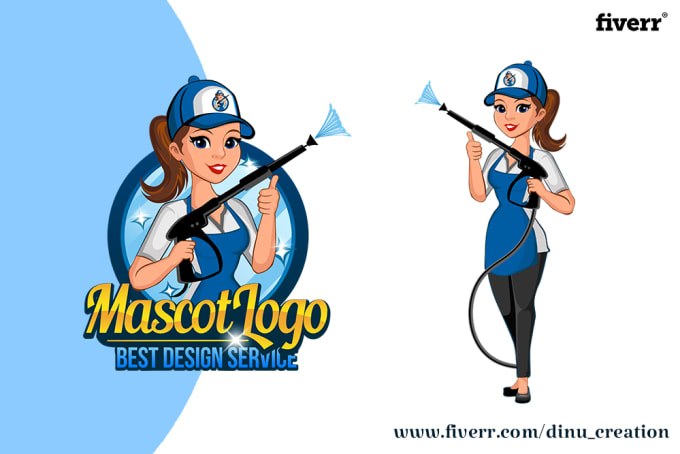 Draw cute mascot cartoon character logo design for your business by ...