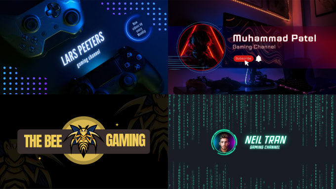 Design an epic gaming youtube banner and logo by Yudiono | Fiverr
