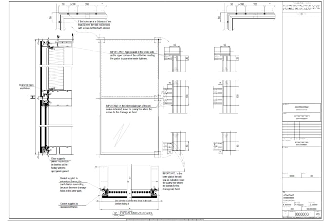 Do facade unitized stick system drawings with material take off by ...