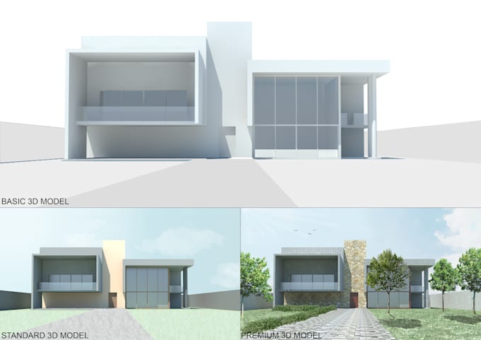 Create and render a 3d architectural model for rendering or just ...