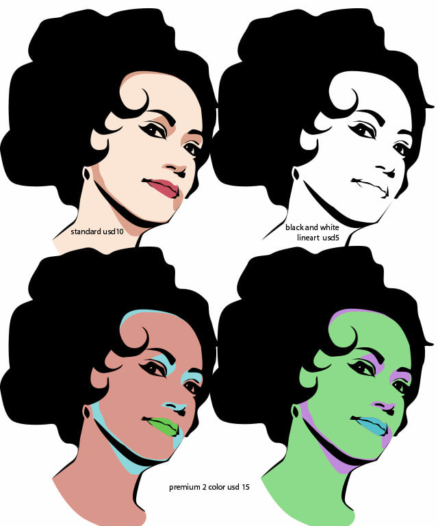 Draw face tracing into vector by Carolpeter | Fiverr