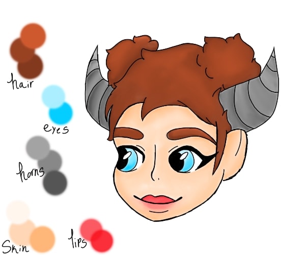 Cartoon character digital art commissions sketch, flat color, and full ...