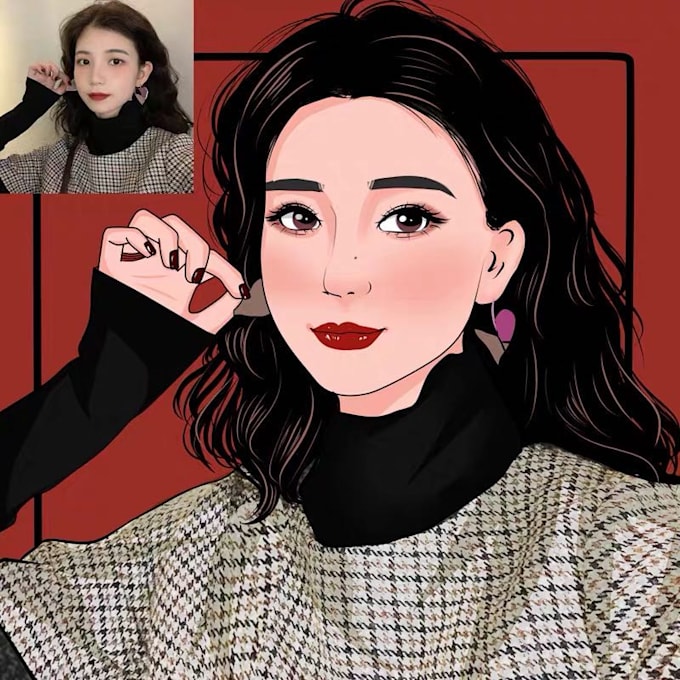 Hand drawn portrait cartoon design by Grace326 | Fiverr