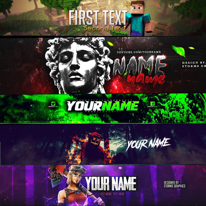Make youtube banner and logo by Doopygif | Fiverr