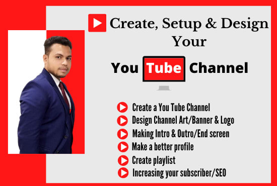 Create, setup and design your youtube channel by Sabbir01778 | Fiverr