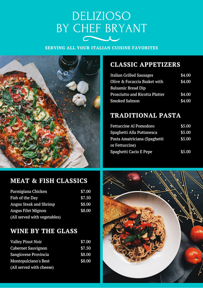Create simple and nice looking restaurant menu, cafe menu and etc by ...