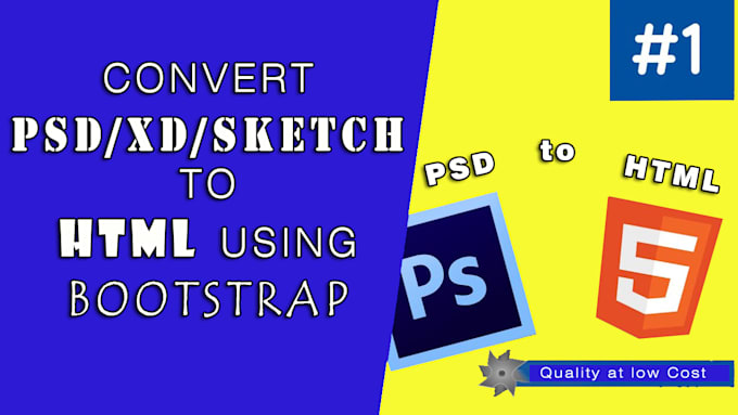 Convert psd to responsive html bootstrap 4 by Zain4sq | Fiverr