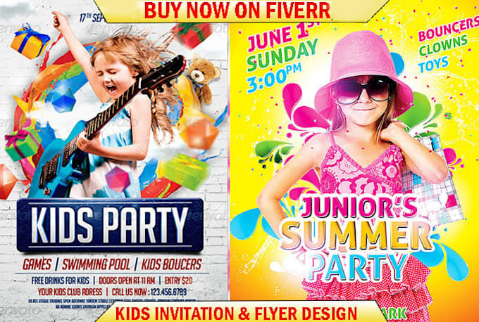 Make a creative kids flyer or invitation by Jayhabbit712 | Fiverr