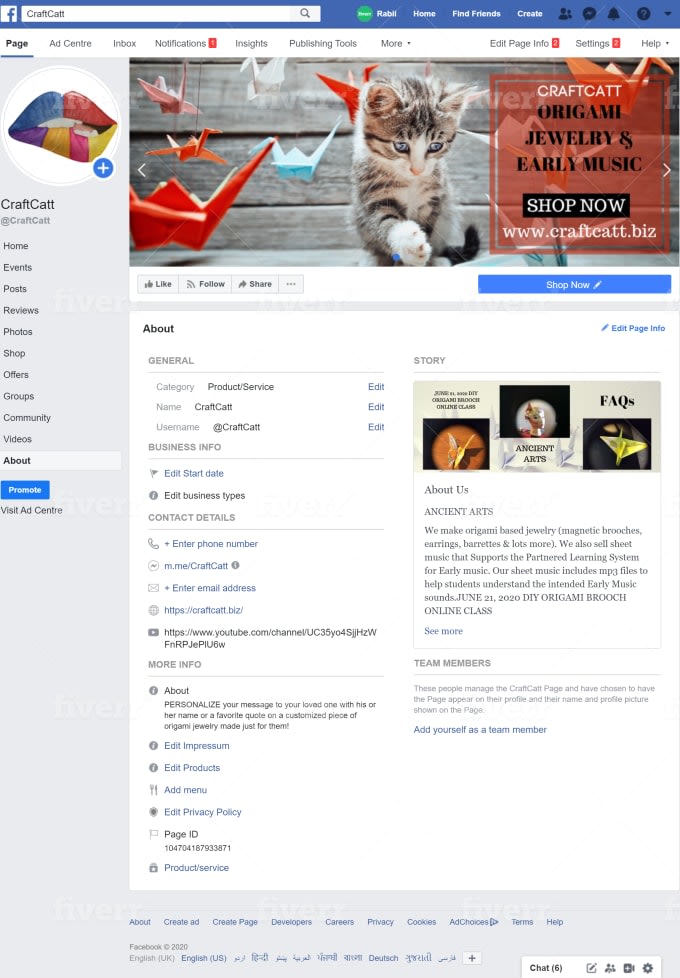 Design and create facebook,instagram,twitter business page by Fanslover ...