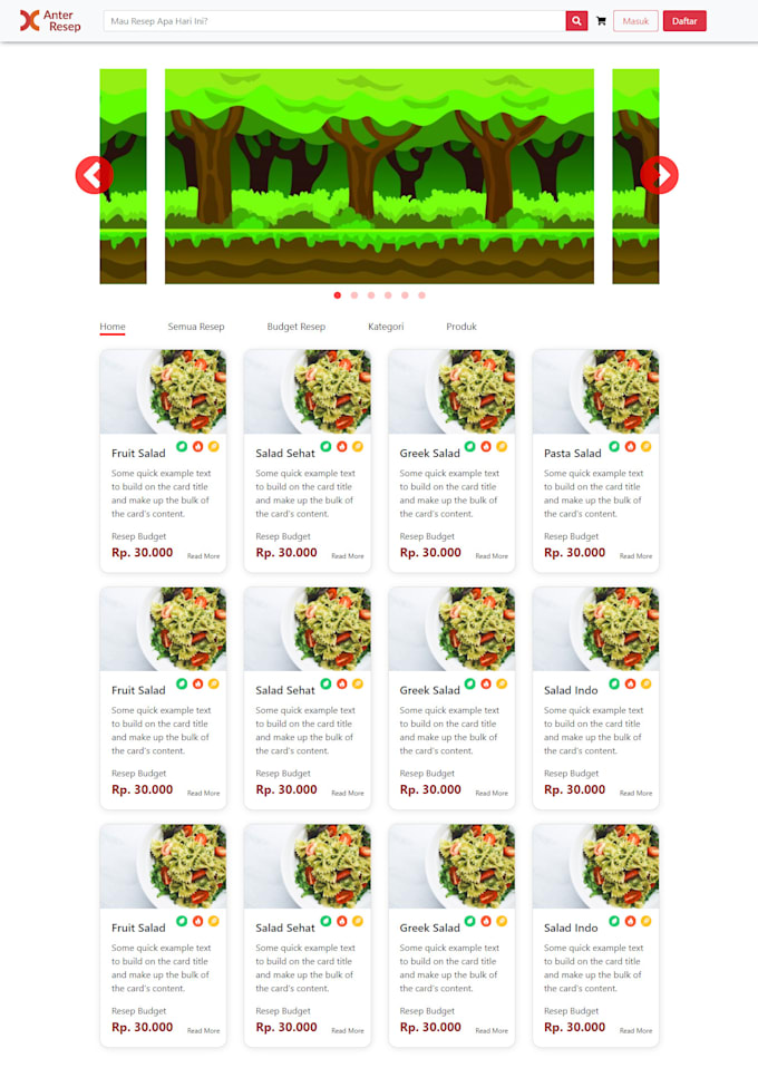 Convert from your design website to html and css by Alfinasution | Fiverr