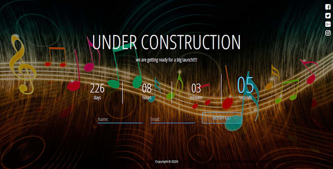 Create underconstruction website script with subscription form by ...
