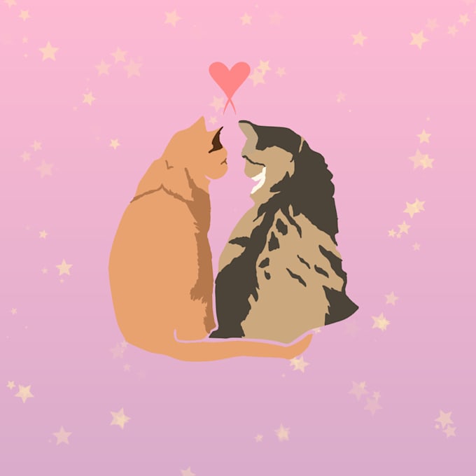 Make a cool vibey portrait of your pet by Linm_artin | Fiverr