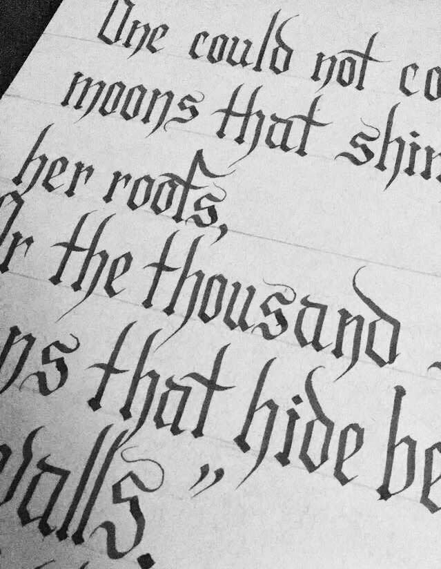 Timelapse hand written gothic or cursive calligraphy by Jsemp_art | Fiverr