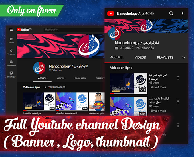 Design the full design for your youtube channel by Itsayr | Fiverr