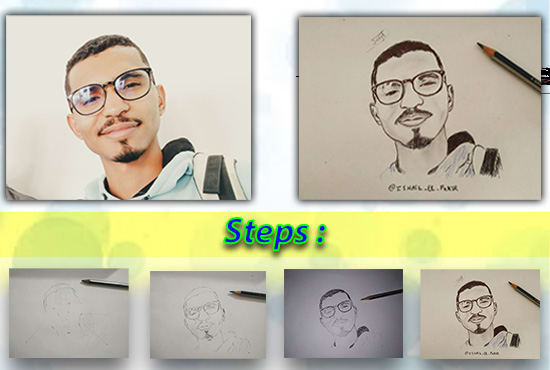 Draw your personal picture by pens , with steps by Ismail1949 | Fiverr