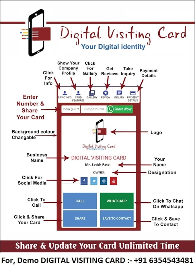 Create digital visiting card within 24 hours by Shankarsatish | Fiverr