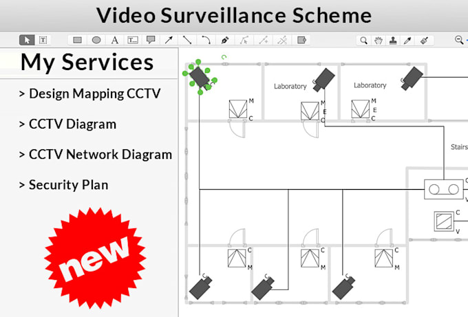 Design mapping cctv diagram by Vidsurveillance | Fiverr