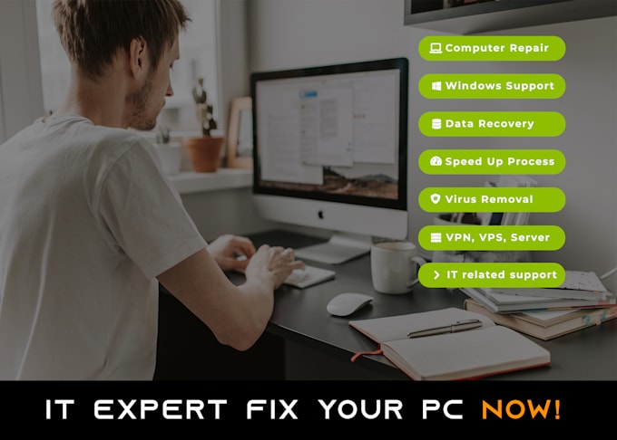 Remotely fix your computer or laptop or it problems by Codeart007 | Fiverr