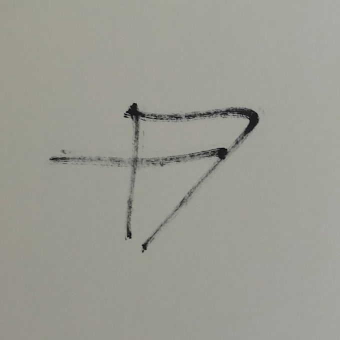 Draw the legitimate one symbol on a white piece of paper by ...