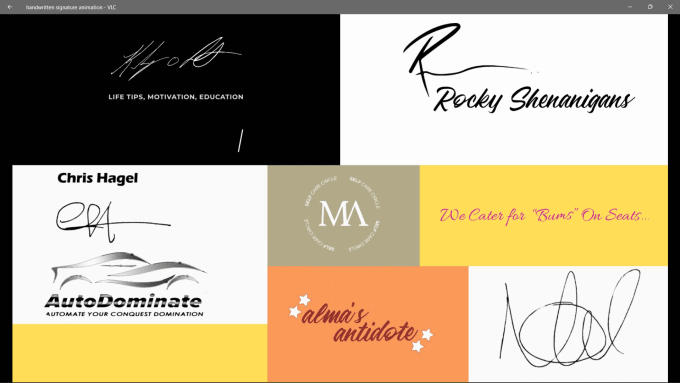 Animate handwritten signature logo or text into video or gif by ...