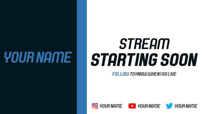 Create a starting soon and stream offline screen by Rhtdesigns | Fiverr